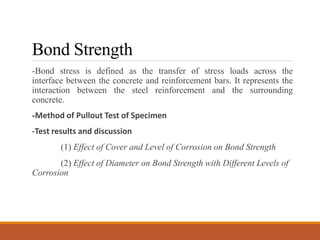 Effect of corroded reinforcement on structures | PPTX