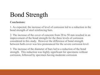 Effect of corroded reinforcement on structures | PPTX