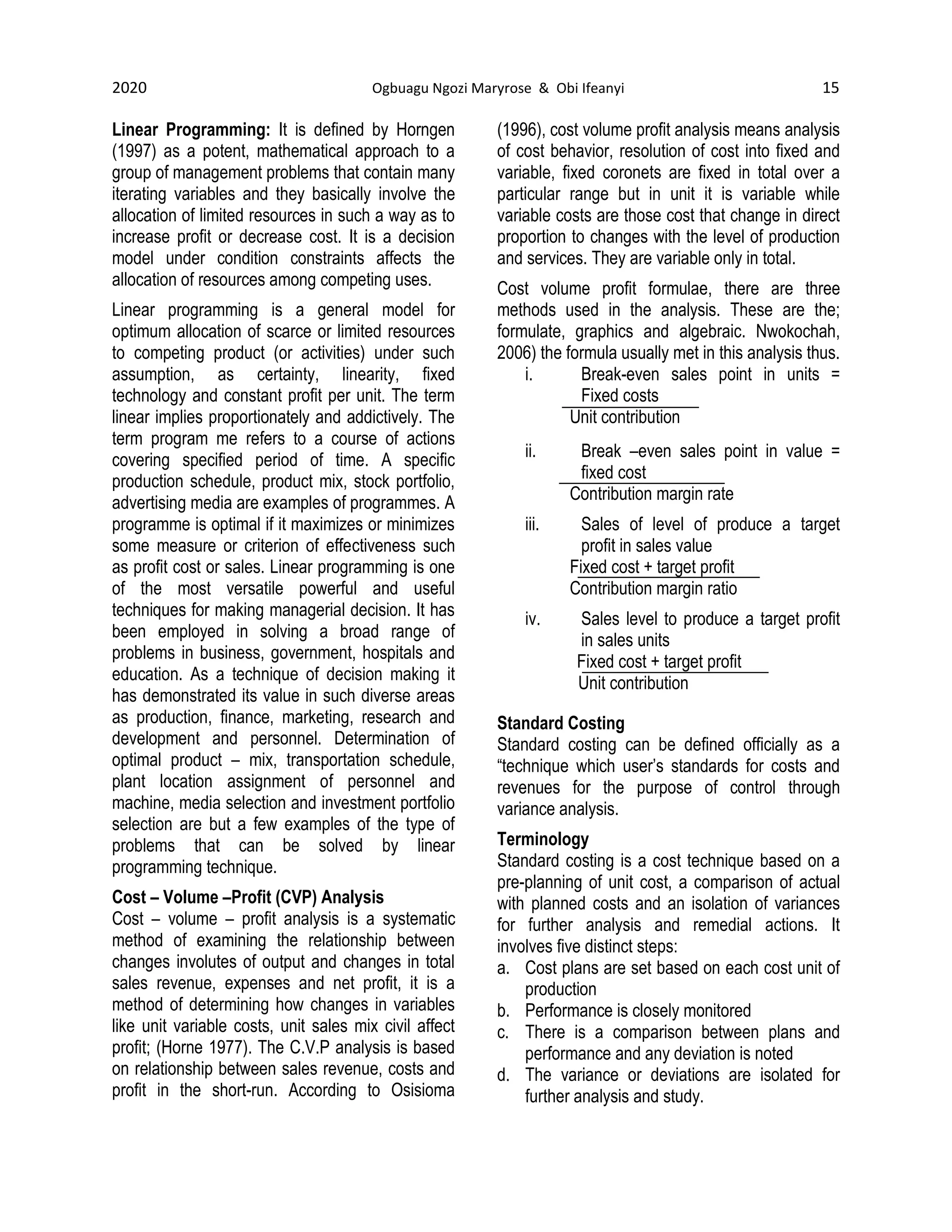 Effect of cost reduction techniques on profitability | PDF