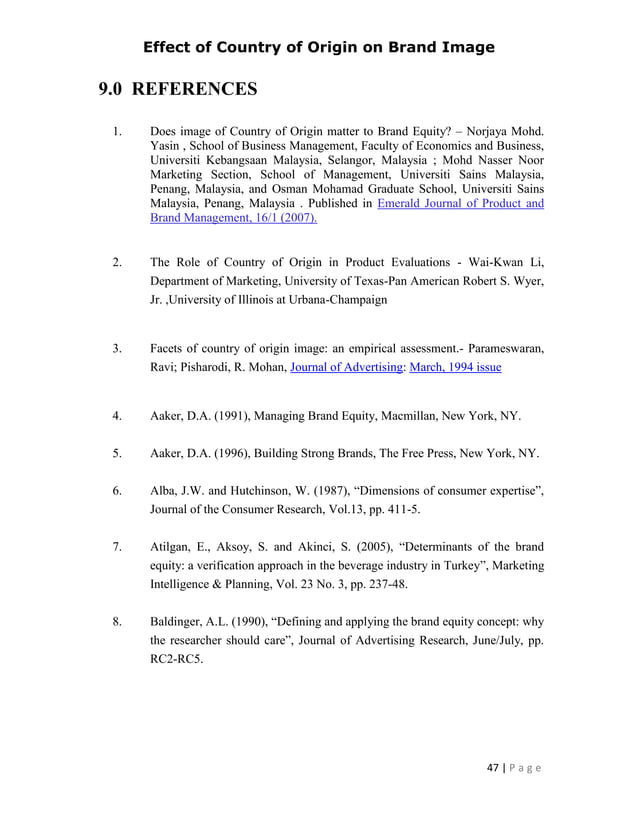 Effect of country of origin on brand equity final | PDF