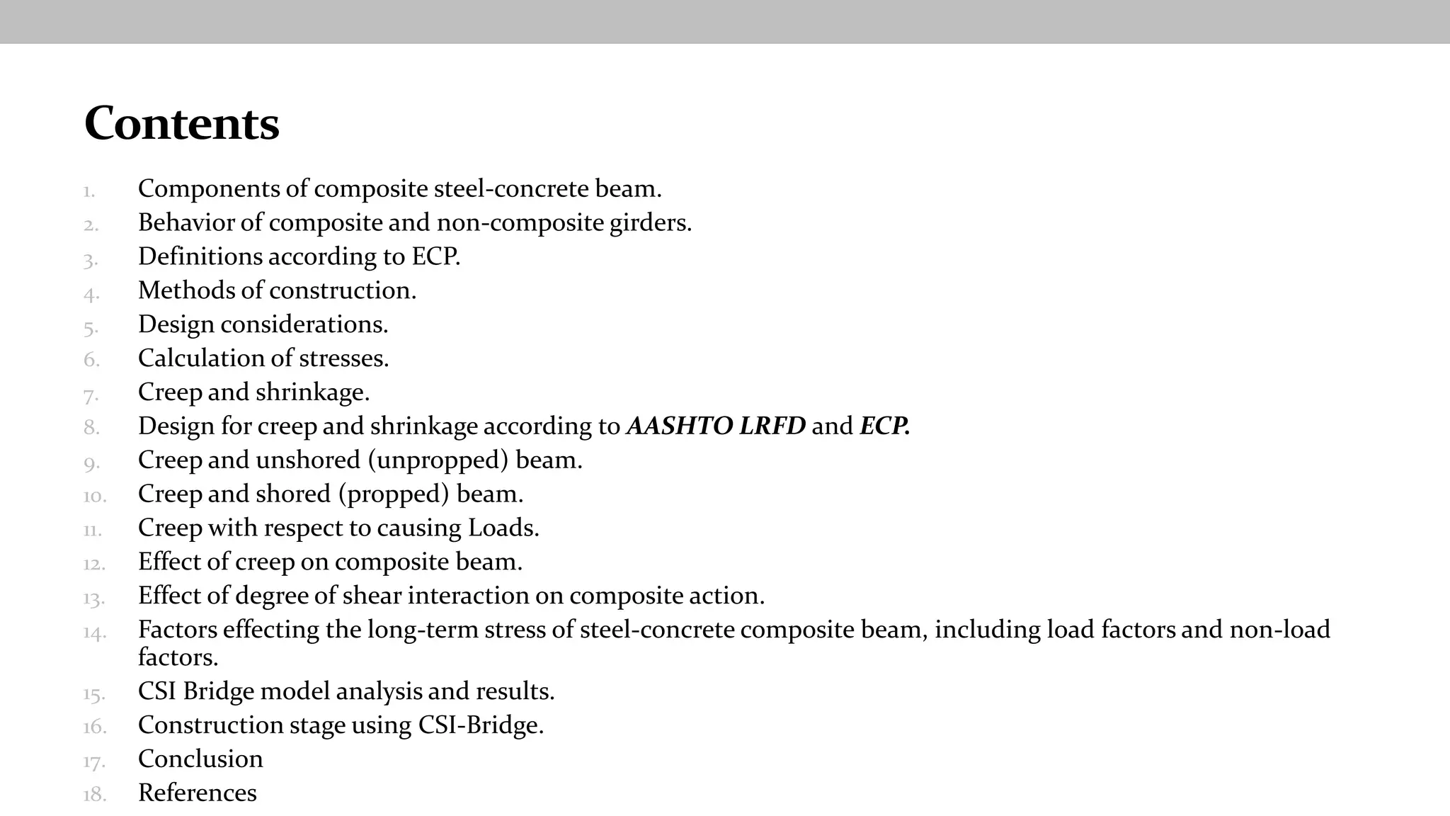 Effect of creep on composite steel concrete section | PPTX