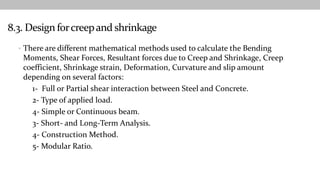 Effect of creep on composite steel concrete section | PPTX