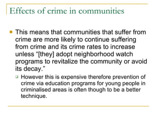 Effect of crime on communities | PPT