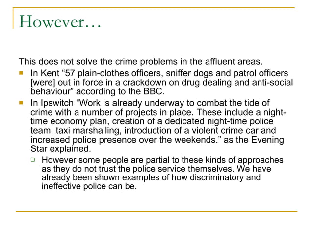 Effect of crime on communities | PPT