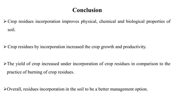 Effect of Crop Residue Management in Rice-Wheat Cropping System.pptx | Agriculture | Industries