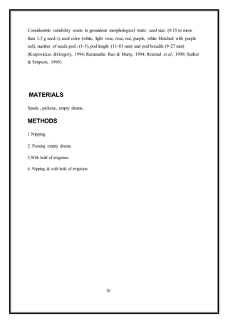 Effect of cultural practices on branching of groundnut report | DOCX