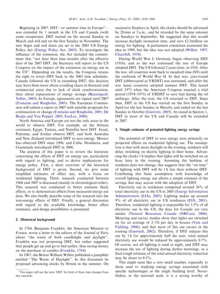 Effect of daylight saving time on lighting energy use a literature ...