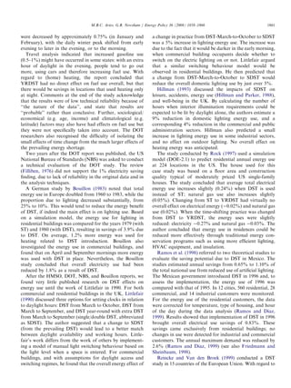 Effect of daylight saving time on lighting energy use a literature ...