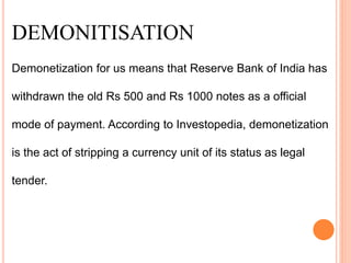 Effect of demonitisation on employement | PPT