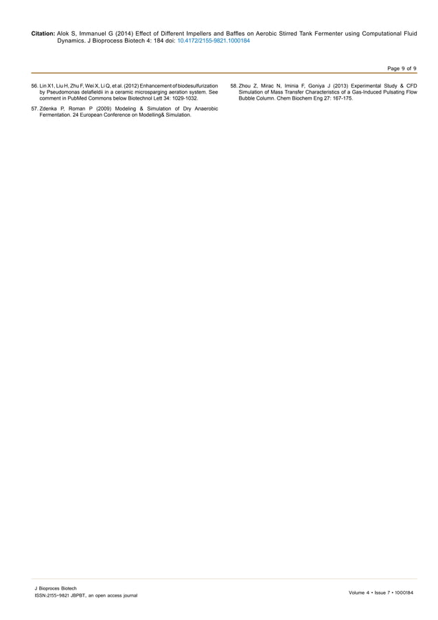 Effect Of Different Impellers And Baffles On Aerobic Stirred Tank