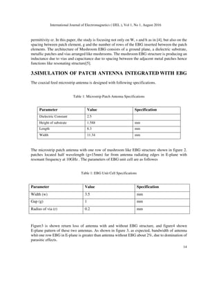 Effect of EBG Structures on the Field Pattern of Patch Antennas | PDF | Physics | Science