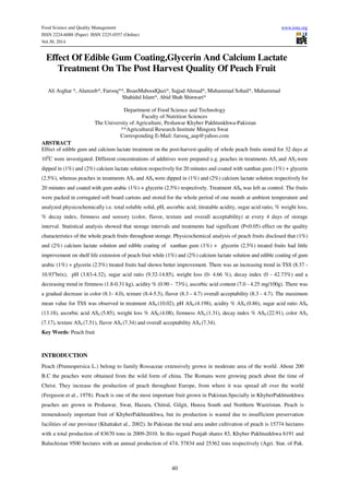 Effect of edible gum coating,glycerin and calcium lactate | PDF