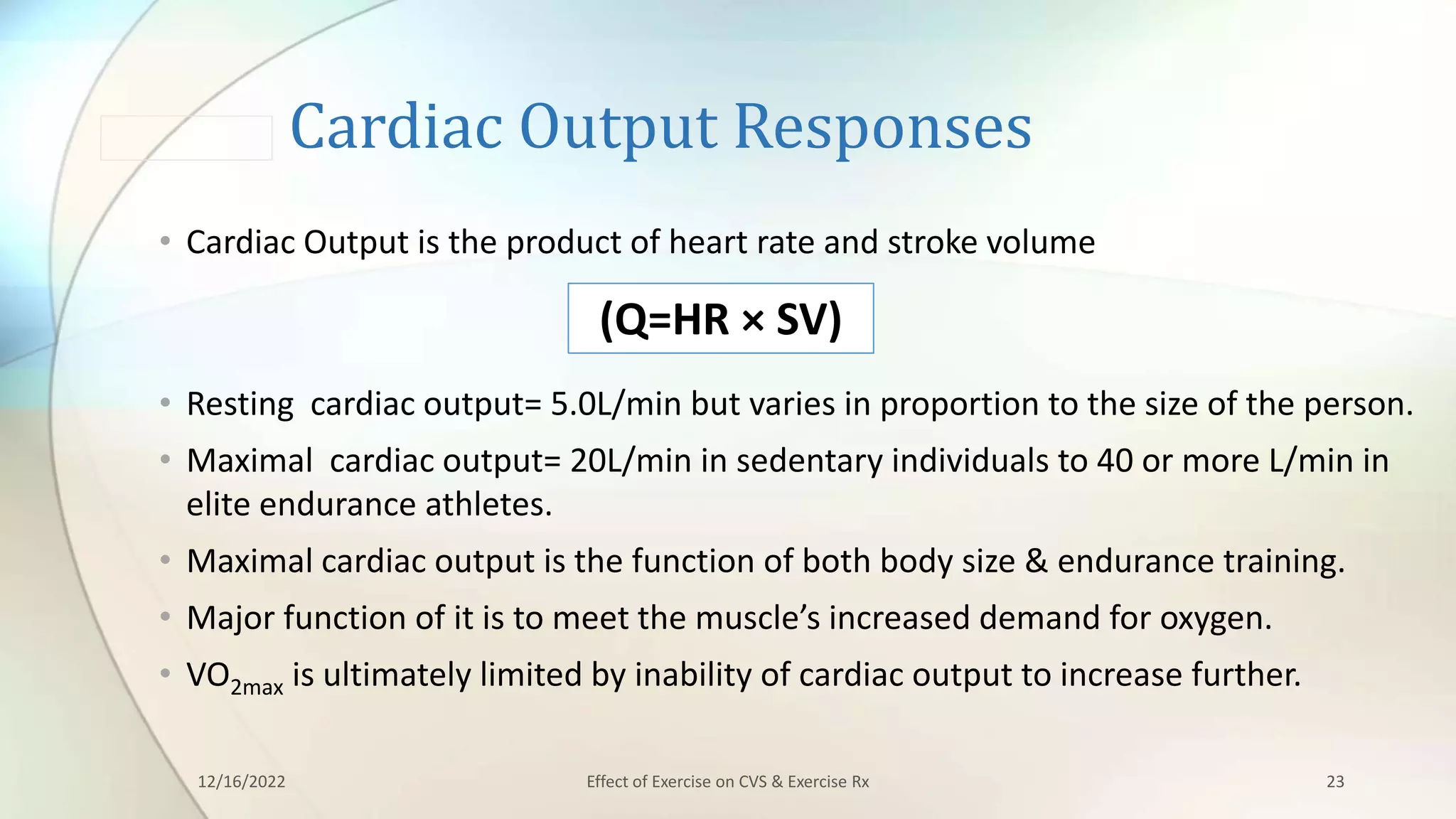 Effect of Exercise on CVS and Exercise Rx.pptx