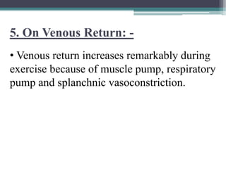 Effect of exercise on CardioVascular System | PPTX