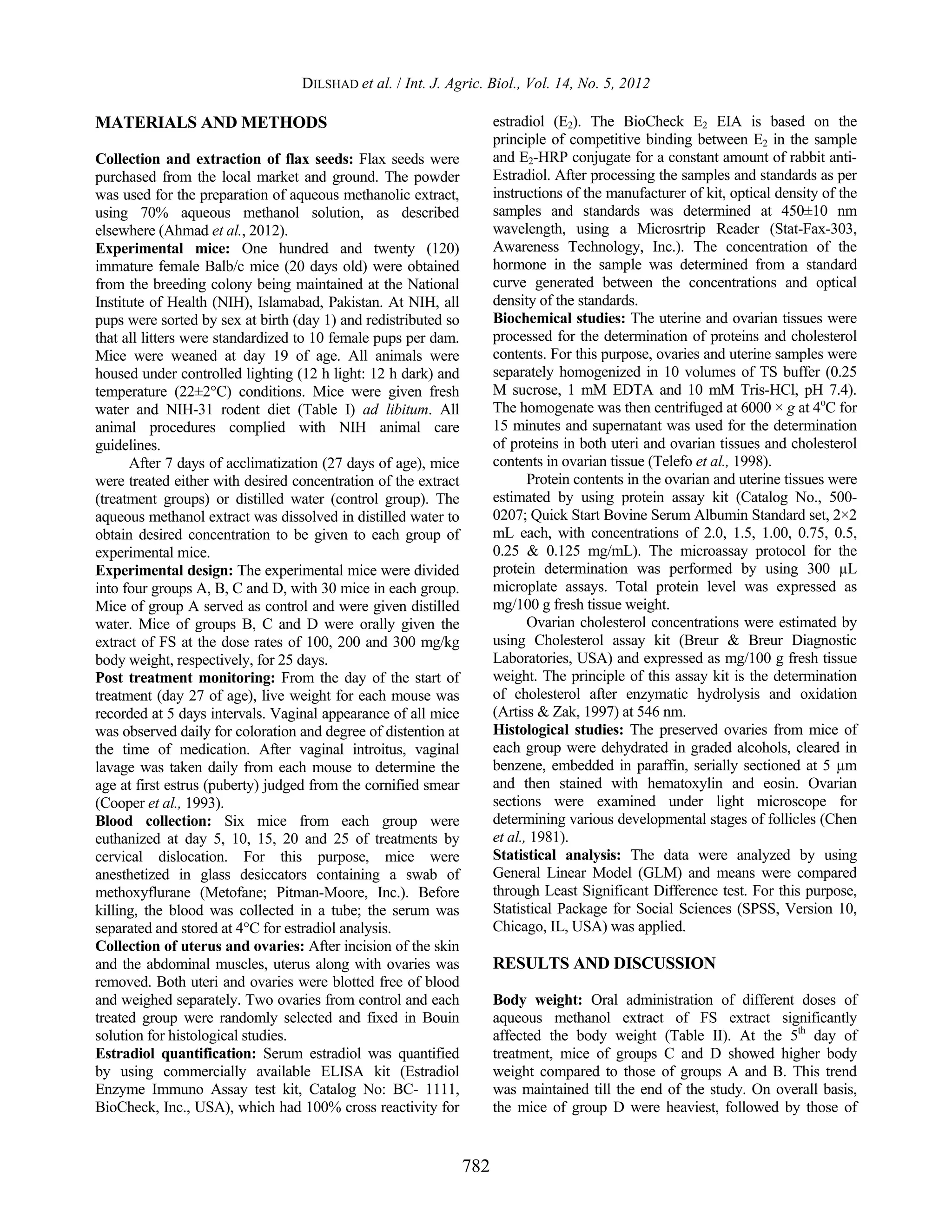 Effect of flax seeds (linum usitatissimum) on uterine and | PDF