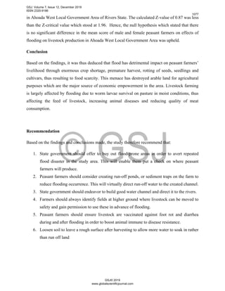 Effect of Flooding in Ahoada | PDF