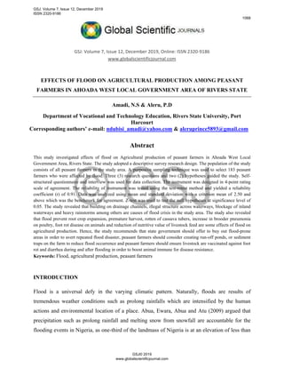 Effect of Flooding in Ahoada | PDF