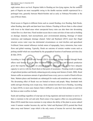 Effect of Flooding in Ahoada | PDF