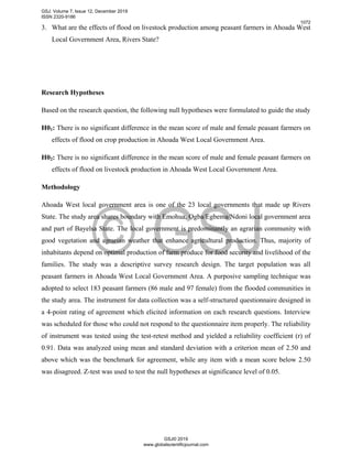 Effect of Flooding in Ahoada | PDF