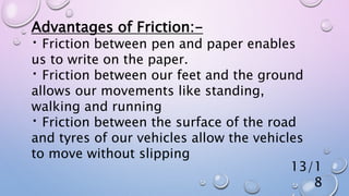 Effect of friction seminar | PPTX
