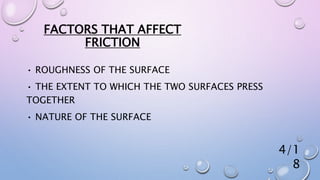 Effect of friction seminar | PPTX