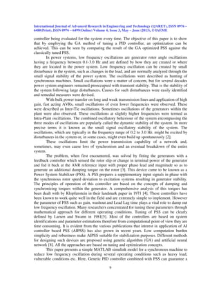 Effect of genetic pid power system stabilizer for a synchronous machine | PDF