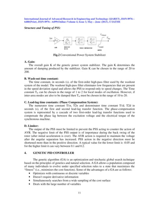 Effect of genetic pid power system stabilizer for a synchronous machine | PDF