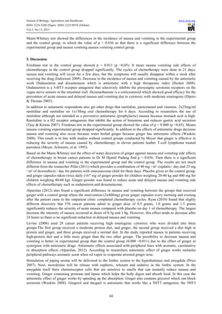 Effect of ginger infusion on chemotherapy induced nausea | PDF