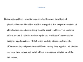 Effect of globalization of culture | PPT