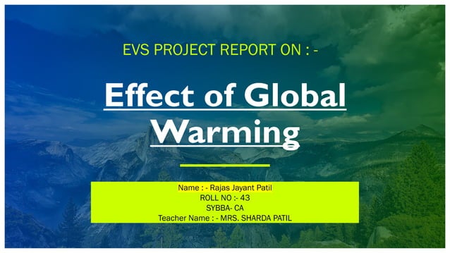 Effect of global warming PPT EVS | PPT