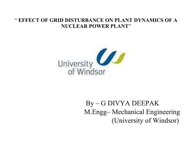 Effect Of Grid Disturbance On Plant Dynamics | PPT | Power and Energy ...