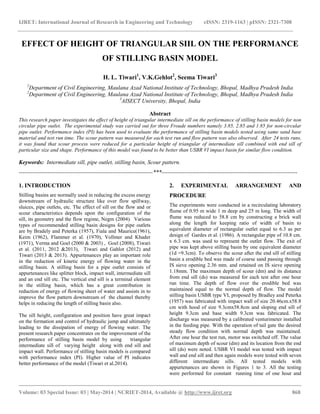 Effect of height of triangular siil on the performance of stilling ...