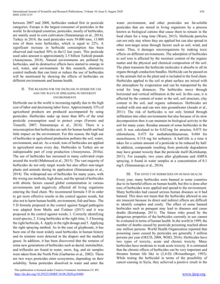 Effect of Herbicides on Living Organisms in The Ecosystem and Available ...