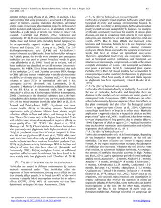 Effect of Herbicides on Living Organisms in The Ecosystem and Available ...