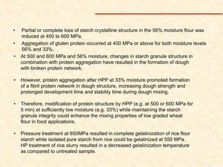 Effect of high pressure processing on protein and starch | PPT