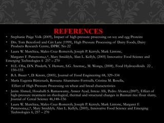 Effect of high pressure processing on protein and starch | PPT