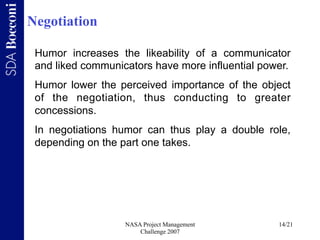 Effect of humor on project management | PPT