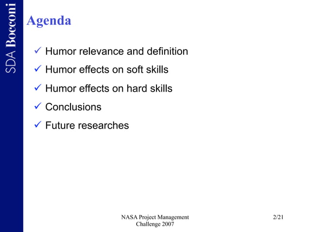 Effect of humor on project management
