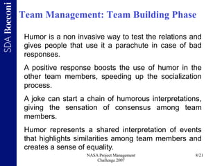 Effect of humor on project management | PPT
