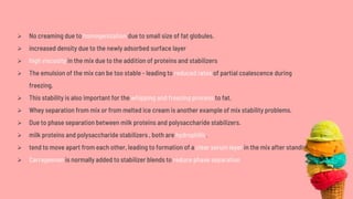 properties of ice cream and effect of processing | PPTX