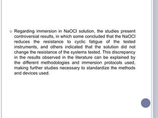 Effect of immersion in sodium hypochlorite on the cyclic fatigue ...