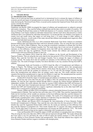 Effect of inflation and unemployment on economic growth in pakistan | PDF