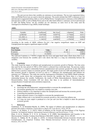 Effect of inflation and unemployment on economic growth in pakistan | PDF