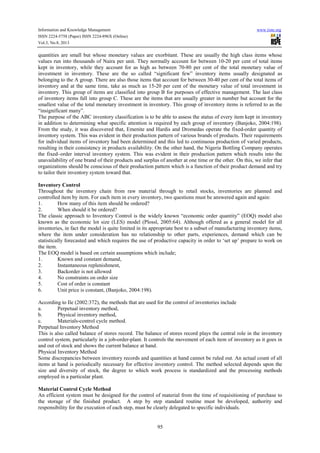 Effect of inventory management on organisational effectiveness | PDF