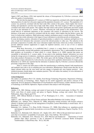 Effect of maize weevil (sitophilus zeamais motschulsky 1855) | PDF