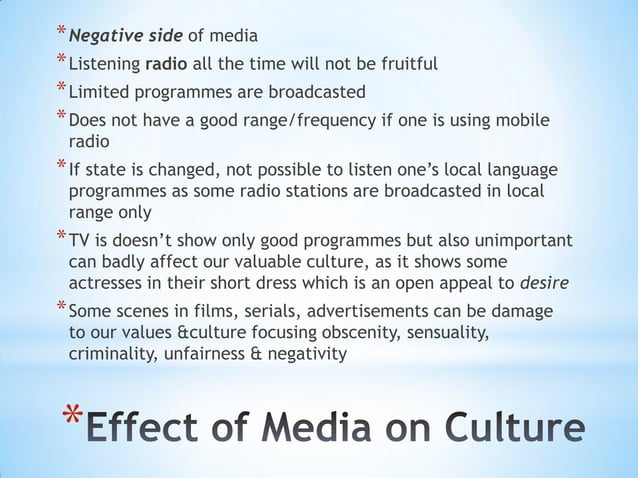 Effect of media on culture | PPT