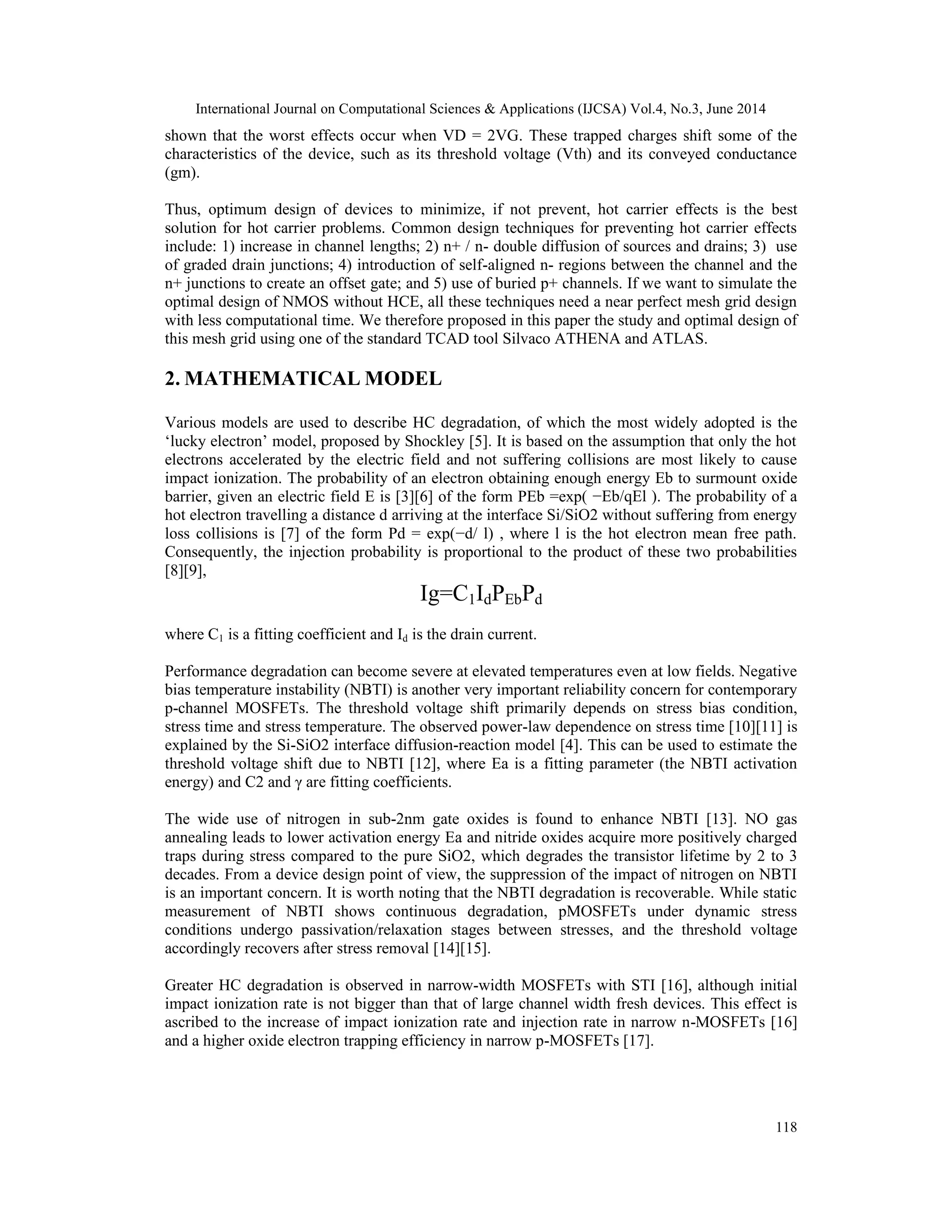Effect of mesh grid structure in reducing hot carrier effect of nmos ...