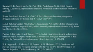 Effect of mulch on organic tomato cultivation | PPTX