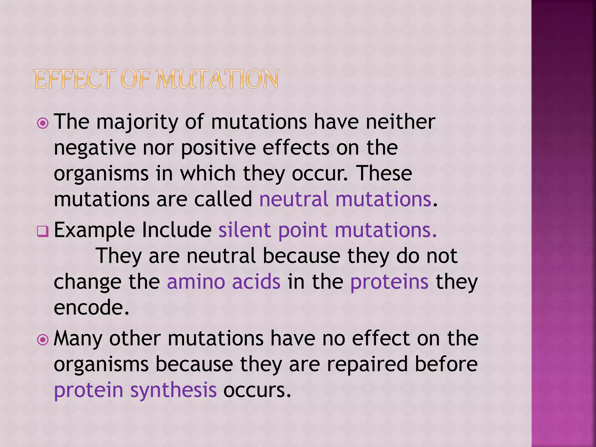 Effect of mutations ( beneficial and harm full) | PPTX
