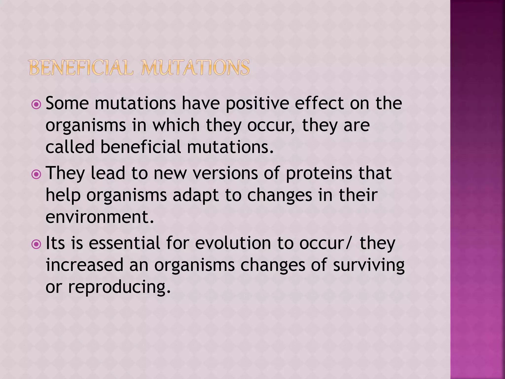 Effect of mutations ( beneficial and harm full) | PPTX